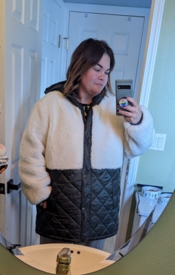 Quilted Sherpa Mix Coat | Nuuly