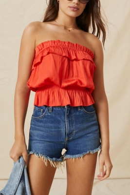 Silky Ruched Tube Top | Nuuly