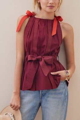 Pleated Tie-Strap Top | Nuuly