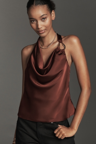 Silky Halter Hardware Top | Nuuly