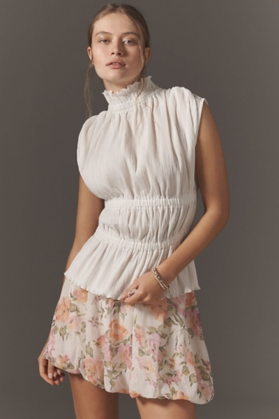High-Neck Smocked Blouse | Nuuly