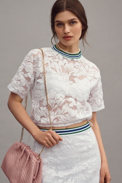 Short-Sleeve Lace Pullover Top | Nuuly