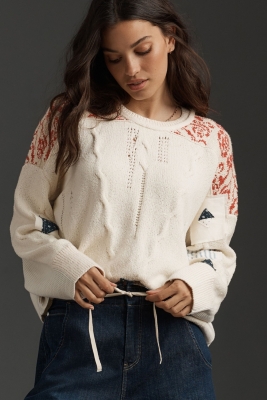 Crew-Neck Patch Sweater | Nuuly