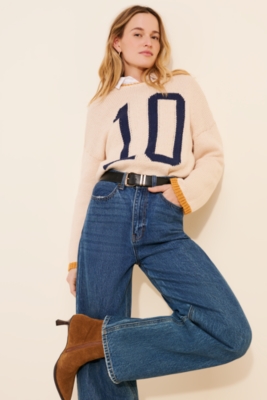 Wide-Sleeve Graphic Numbers Sweater | Nuuly