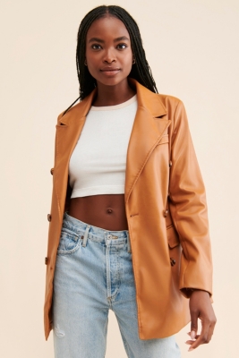 Vegan Leather Oversized Blazer | Nuuly