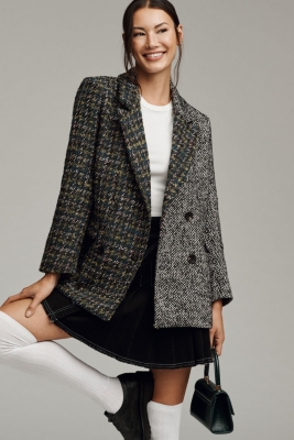 Relaxed Plaid Mix Blazer | Nuuly