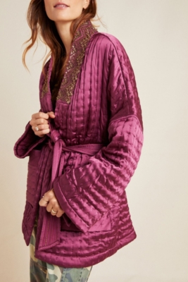 Phoebe Quilted Satin Jacket | Nuuly