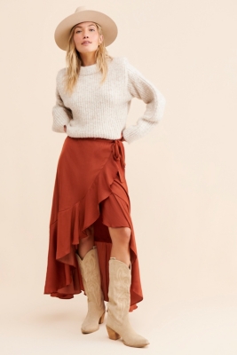 Ruffle Wrap Maxi Skirt | Nuuly