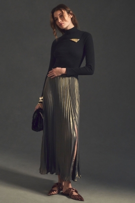 Pleated Shine Skirt | Nuuly