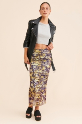 Ruched Mesh Skirt | Nuuly