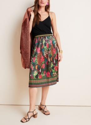 Farm Rio Bosque Pleated Midi Skirt | Nuuly