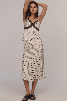 Polka Dot Midi Slip Skirt | Nuuly