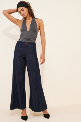 The Adi Sparkle Pull-On Mid-Rise Flare Jeans | Nuuly