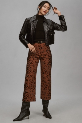 The Colette Cropped Wide-Leg Animal Print Pants | Nuuly