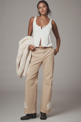 Lace-Embellished Railroad Pants | Nuuly