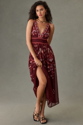 V-Neck Deco Midi Dress | Nuuly