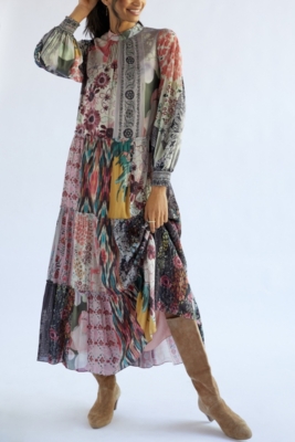 Printed Patchwork Maxi Dress | Nuuly