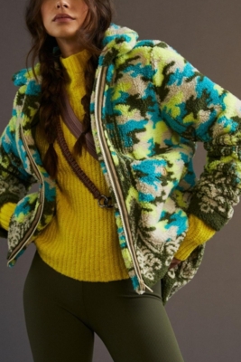 Mixed Print Sherpa Jacket | Nuuly