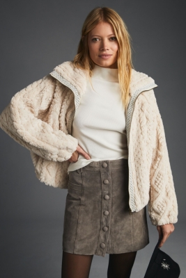 Faux Fur Zip-Up Coat | Nuuly