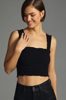 The Regan Seamless Smocked Square-Neck Tank | Nuuly
