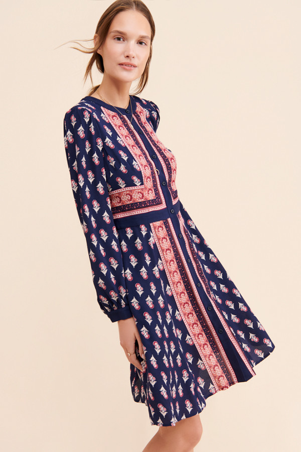 Woodblock Print Midi Dress | Nuuly Woodblock Print Midi Dress | Nuuly