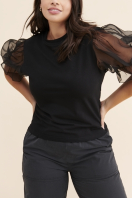 Sheer Puffed Sleeve Top | Nuuly