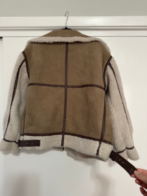 Shearling Colorblock Moto Jacket | Nuuly