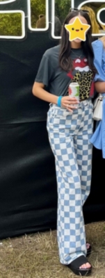 Checkerboard Denim Jeans | Nuuly Rent