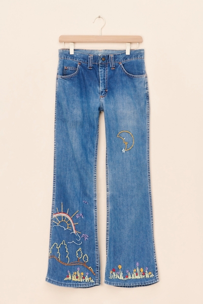 Vintage 70's Embroidered Flared Jeans | Nuuly