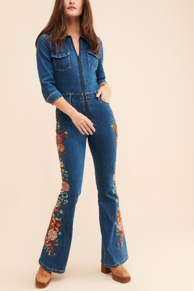 Farrah Embroidered Coveralls | Nuuly