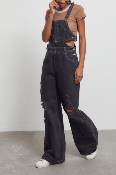 Denim Baggy Cutout Overall | Nuuly