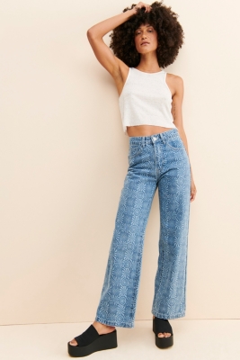 Swirl Checkerboard Jeans | Nuuly