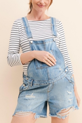 Maternity Short Denim Overalls | Nuuly