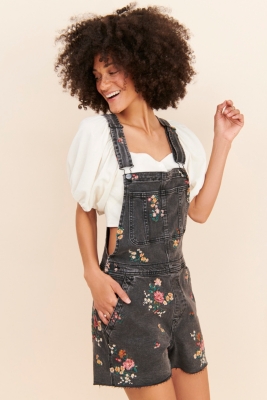 Floral Embroidered Shortalls | Nuuly