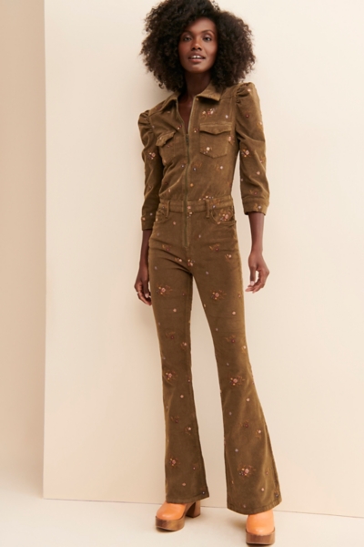 Puff-Sleeve Embroidered Coveralls | Nuuly