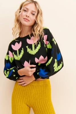 Floral Geometric Knit Sweater | Nuuly