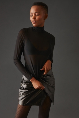Mesh Turtleneck Top | Nuuly