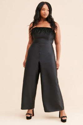 Feathered Wide Leg Jumpsuit | Nuuly