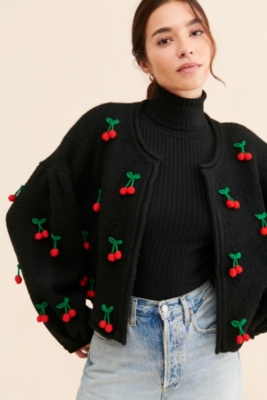 Crochet Cherry Cardigan | Nuuly