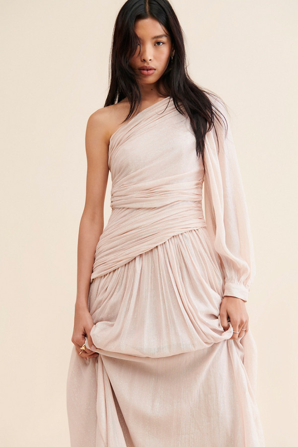 Jade Metallic One-Shoulder Asymmetrical-Waist Gown | Nuuly Jade Metallic One-Shoulder Asymmetrical-Waist Gown | Nuuly