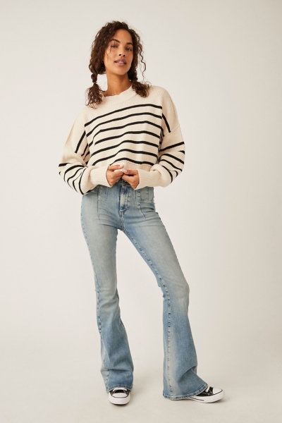 Easy Street Stripe Crop Pullover | Nuuly