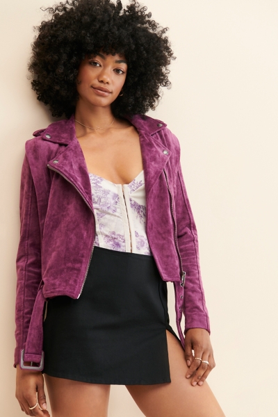 Sparkling Grape Faux Suede Jacket | Nuuly