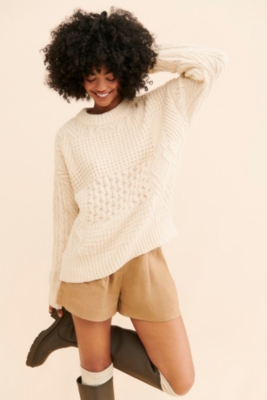 Cable Knit Crew Neck Sweater | Nuuly