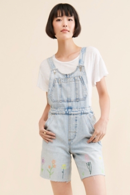 Embroidered Floral Shortalls | Nuuly