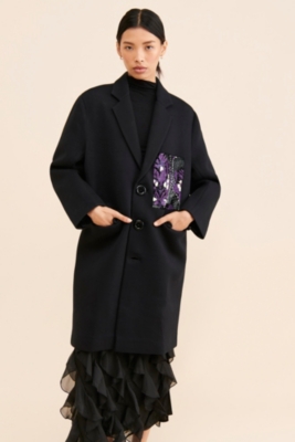 Sequin Patch Overcoat | Nuuly