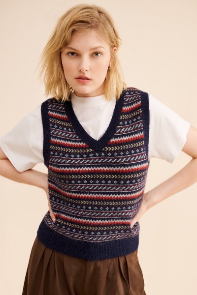 Patterned Knit Vest | Nuuly