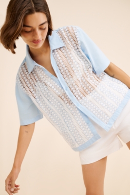 Men's Crochet Lace Shirt | Nuuly