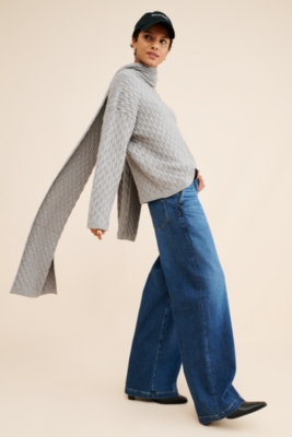 Gabriel Cable Knit Twofer Sweater | Nuuly