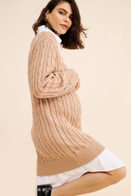 Maternity Twofer Collar Cable Knit Dress | Nuuly