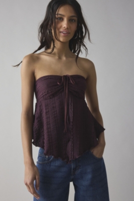 Eloise Convertible Tie Split-Front Tube Top | Nuuly